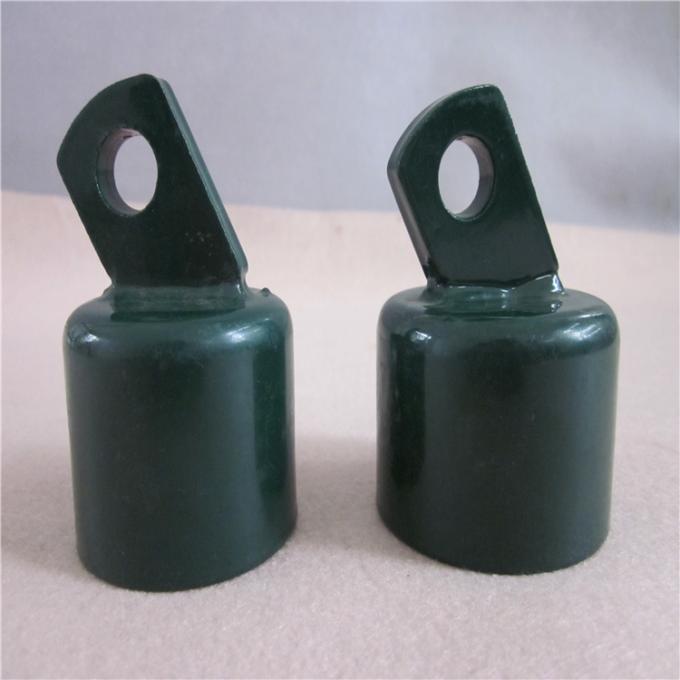 Pressed Steel Chain Link Fence Rail End Silver Green Black Color Od 1-3/8''
