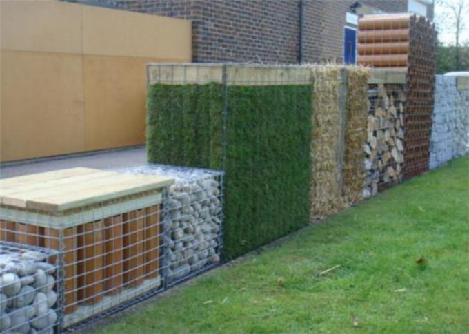 Landscape Gabion Stone Columns / Gabion Stone Cages For Garden Decoration